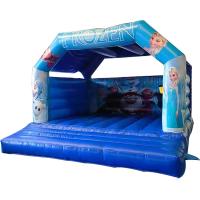 China Blower With Blower Popular Frozen Trampoline Inflatable Blue Bounce House Castle for sale