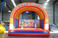 China Inflatable Castle Game Big Mouth Monkey Happy Animal World Theme Bouncing House with Slide for sale