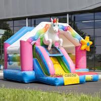 China ExquisitelyOutdoor Playground kids inflatable slide bouncer with Blower for sale