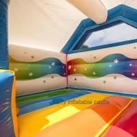 China ExquisitelyOutdoor Playground kids inflatable slide bouncer with Blower for sale