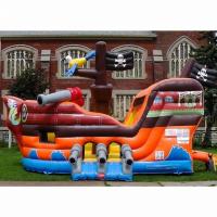 China Outdoor Games Pirate Ship Boat Combo Jumper with Inflatable Slides and Bouncer House for sale