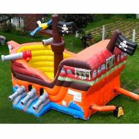 China Outdoor Games Pirate Ship Boat Combo Jumper with Inflatable Slides and Bouncer House for sale