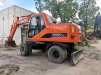 China Used Doosan DH150W-7 Wheeled Excavator  15 Ton Wheel Excavator for sale