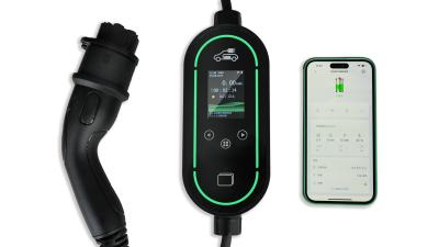 China 7kW Portable EV Charger with 2.4-inch LCD Screen 5m Charging Cable and Flame Retardant PC Material for sale