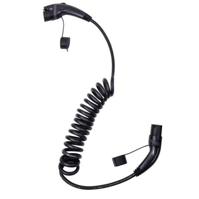 China Type 1 To Type 2 IP67 Electric Car Charging Cable With SAE J1772 Spring Cable for sale