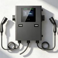 China IP55 2*22kw Wallbox charger for Commercial Use Dual guns wallbox for sale