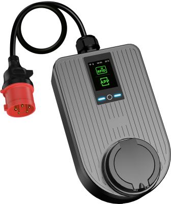 China 7.4kW Type 2 Portable EV Charger CEE Plug Single Phase 32A Home Charging 2.8 inch LCD for sale