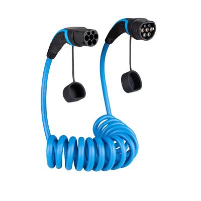 China Halogen-free Long Durable TPU Electric Vehicle Charging Cables 32A 1 Phase 7.6kW Type 2 To Type 2  Ev Cables for sale