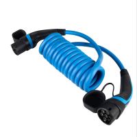 China Halogen-free Long Durable TPU Electric Vehicle Charging Cables 32A 1 Phase 7.6kW Type 2 To Type 2  Ev Cables for sale