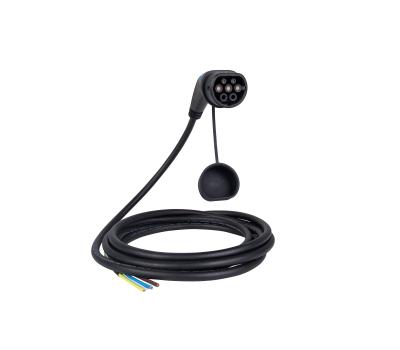 China Tethered IEC 62196 standards electric vehicle charging cable 32A 480V 22kW for charging station type 2 ev charging leads for sale