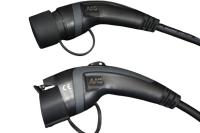 China 16A 1phase 3.6kW black/grey type 1 to type 2 TPU ev charging cable/spiral ev charging cables for sale