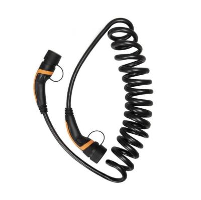 China Spiral 7kW Type 2 To Type 2 Charging Cable 32A 250V 1 Phase IEC 62196 Standard for sale