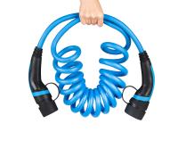 China Spiral 7kW Type 2 To Type 2 Charging Cable 32A 250V 1 Phase IEC 62196 Standard for sale