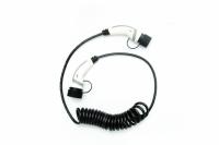 China IEC 62196-2 Standard 32A Rated Current Type 2 To Type 2 Spiral Cable For Electric Vehicle Charging for sale