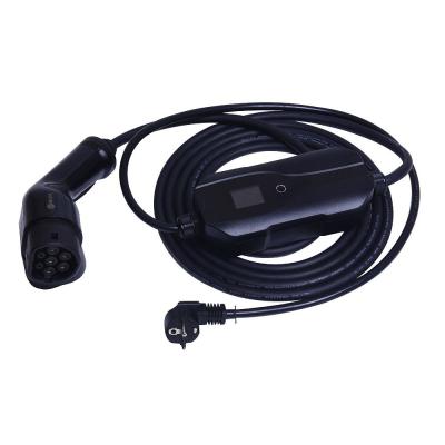 China Switchable 10A / 16A EV Type 2 Charger EVSE Electric Vehicle Car Charger for sale