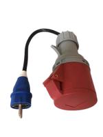 China 32A 5 Pin to 3 Pin IEC 60309 Plug Adapter for Red CEE to Blue CEE EV Charging Cable Adapter for sale