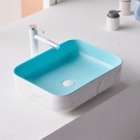China Rectangular Ceramic Countertop Basin 500x395mm Vessel Sink for Hotel Villa for sale