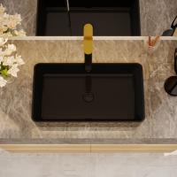 China Rectangular Ceramic Bathroom Sink 600x350x110mm Countertop Vessel Basin Modern Design for sale