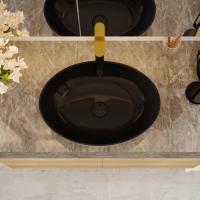 China Gold Electroplate Art Sanitary Ware Basin Table Top Round Shape for sale