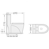 China 300mm 400mm Roughing In Siphonic One Piece Toilet Dual Flush 3/6L Ceramic WC for sale