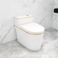 China White Gold Siphon Flushing Modern Toilet Bowl Ceramic One Piece for sale