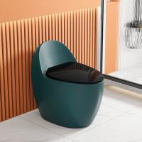 China Green Egg Shaped S Trap ADA Comfort Height Toilet Siphon Jet Flushing for sale
