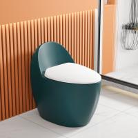 China Green Egg Shaped S Trap ADA Comfort Height Toilet Siphon Jet Flushing for sale