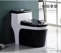 China Siphon Flushing Sanitary Ware Toilet White Black Classic Style for sale