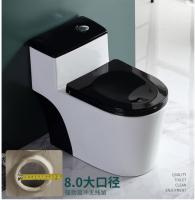 China Siphon Flushing Sanitary Ware Toilet White Black Classic Style for sale