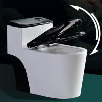 China Siphon Flushing Sanitary Ware Toilet White Black Classic Style for sale