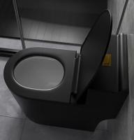 China Siphon Flushing Matte Black Toilet One Piece Bathroom Ceramic Sets for sale