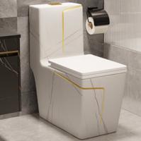 China Siphon Flushing Floor Mounted Black White Toilet S Trap Hotel Design for sale