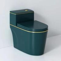 China Ceramic One Piece Siphonic Flush Toilet Colorful Water Saving Tank for sale