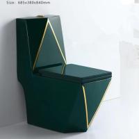 China Green Ceramic Washdown Bathrooms Toilets Square Diamond Shape for sale
