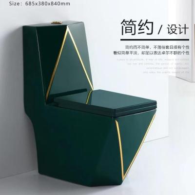 China Green Ceramic Washdown Bathrooms Toilets Square Diamond Shape for sale