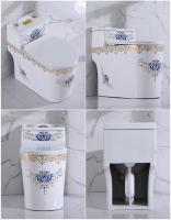 China Siphonic One Piece Comfort Height Toilet 375x680x620mm Electroplated Gold Dual Flush for sale