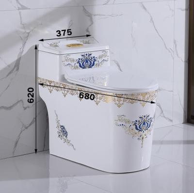 China Siphonic One Piece Comfort Height Toilet 375x680x620mm Electroplated Gold Dual Flush for sale