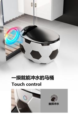 China 3D Football Look Siphonic One Piece Toilet 3L6L Dual Flush Waterless Box Design for sale