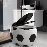 China 3D Football Look Siphonic One Piece Toilet 3L6L Dual Flush Waterless Box Design for sale