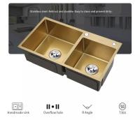 China Gold 304 Stainless Steel Kitchen Sinks Acid Alkali Oxidation Resistance for sale