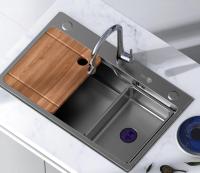 China Thickness 3.5mm Handmade Workstation Kitchen Sink With Cutting Board for sale