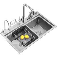 China Square 680*450mm Undermount Bar Sink Double Bowl For Kitchen Laundry for sale