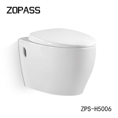 China White Ceramic Wall Hung Toilet Bowl 3L 6L Dual Flush Self Cleaning Glaze 570x390x370mm for sale