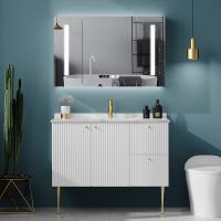 China Width 23.6in 47.2in Solid Wood Bathroom Cabinets Mirrored Waterproof for sale