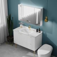 China Width 23.6in 47.2in Solid Wood Bathroom Cabinets Mirrored Waterproof for sale