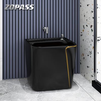 China Household Ceramic Mop Sink Black Pink Grey For Floor Cleaning for sale