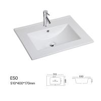 China European Types Cabinet Basin Counter Top Vanity Basin Rectangular Thin Washbasin for sale