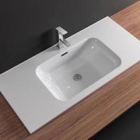 China European Types Cabinet Basin Counter Top Vanity Basin Rectangular Thin Washbasin for sale