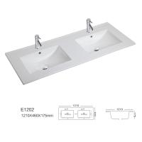 China European Types Cabinet Basin Counter Top Vanity Basin Rectangular Thin Washbasin for sale