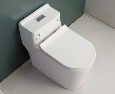 China S Trap One Piece Chair Height Toilet Dual Flush 220mm Pit Spacing Siphon Flushing for sale